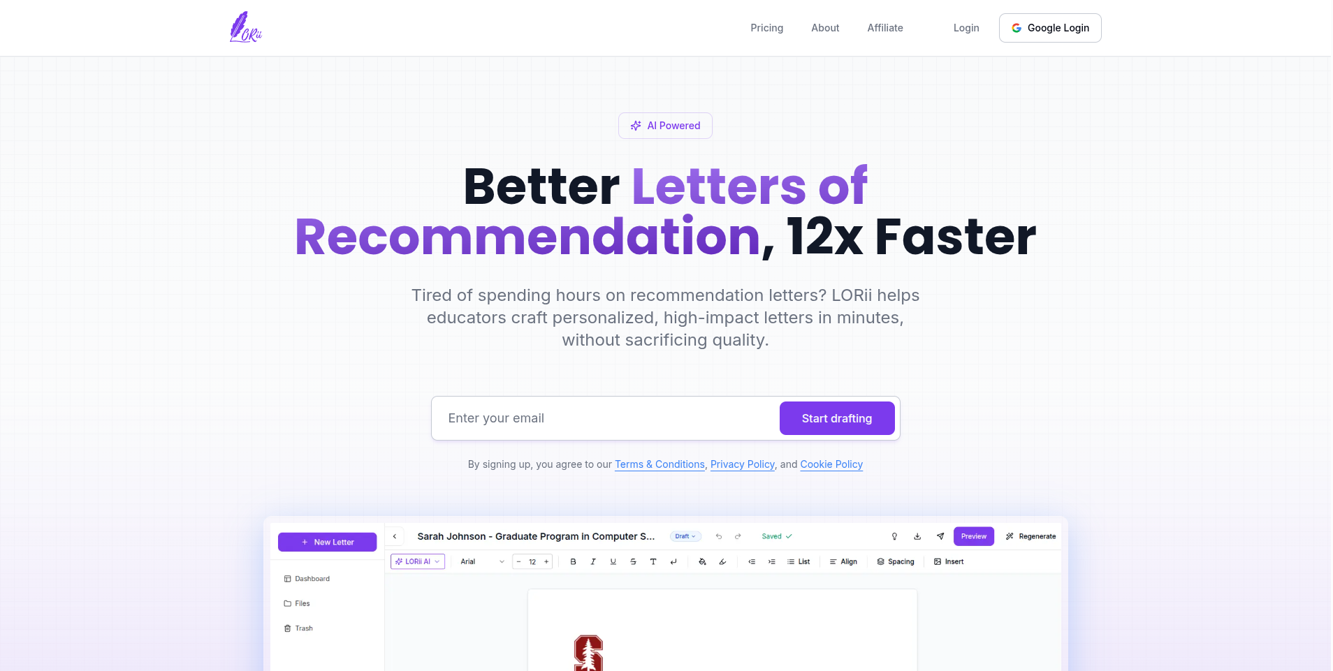 LORii | AI-Powered Recommendation Letters for Educators & Professionals